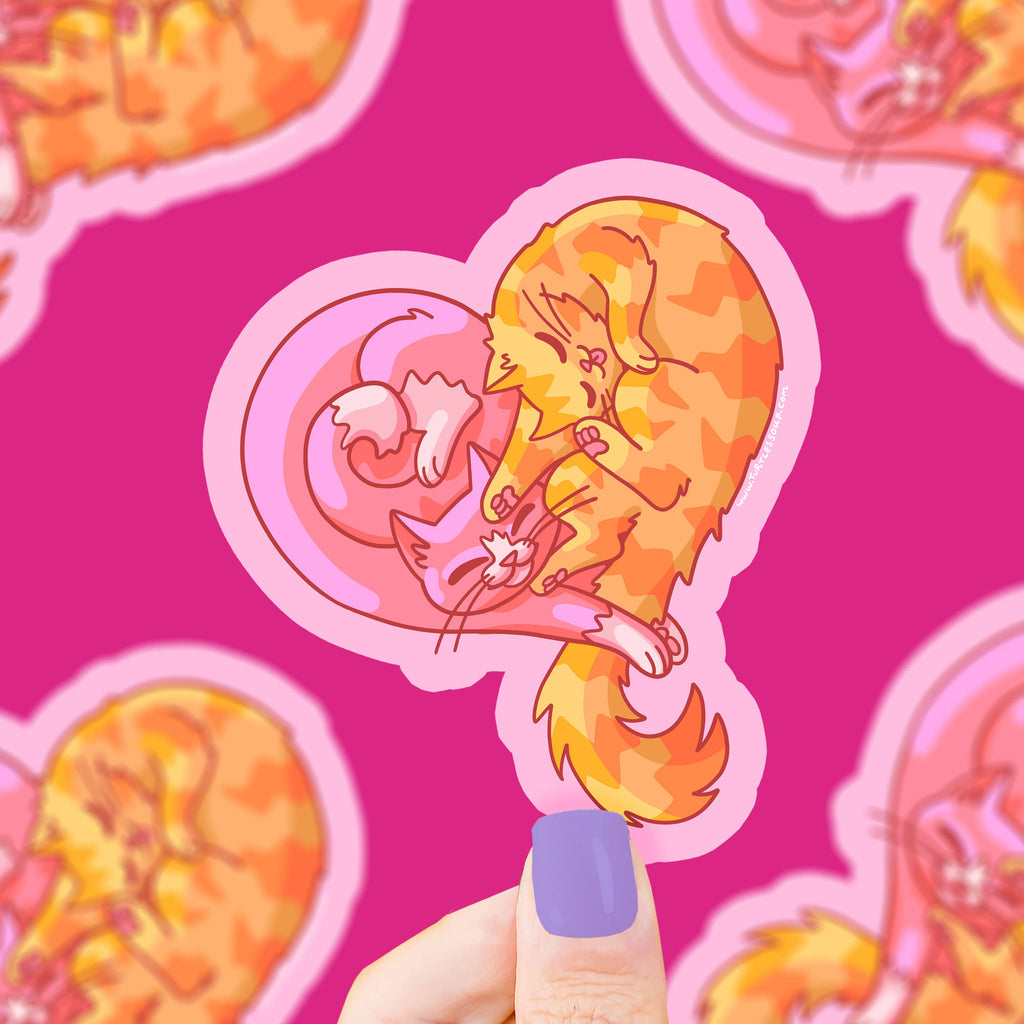 Turtle's Soup - Cat and Kitty Lover Cute Heart Shaped Vinyl Sticker ...