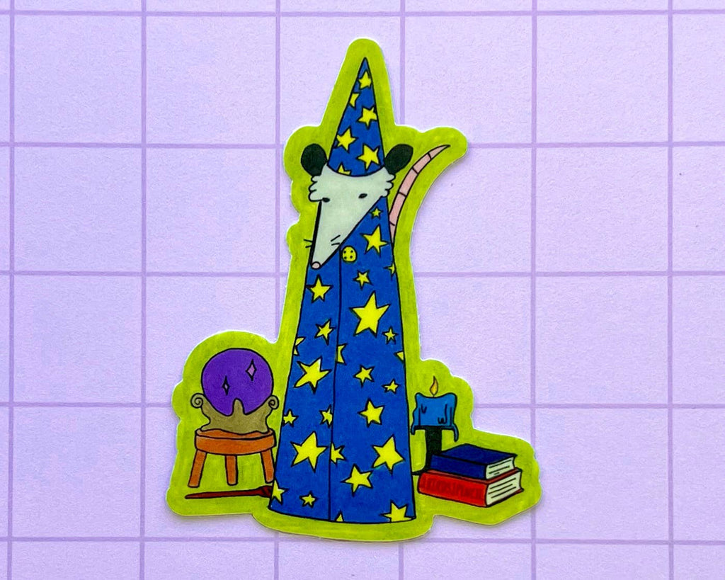 2Birds1Pencil Illustrations - Wizard Possum Vinyl Sticker: Packaging ...